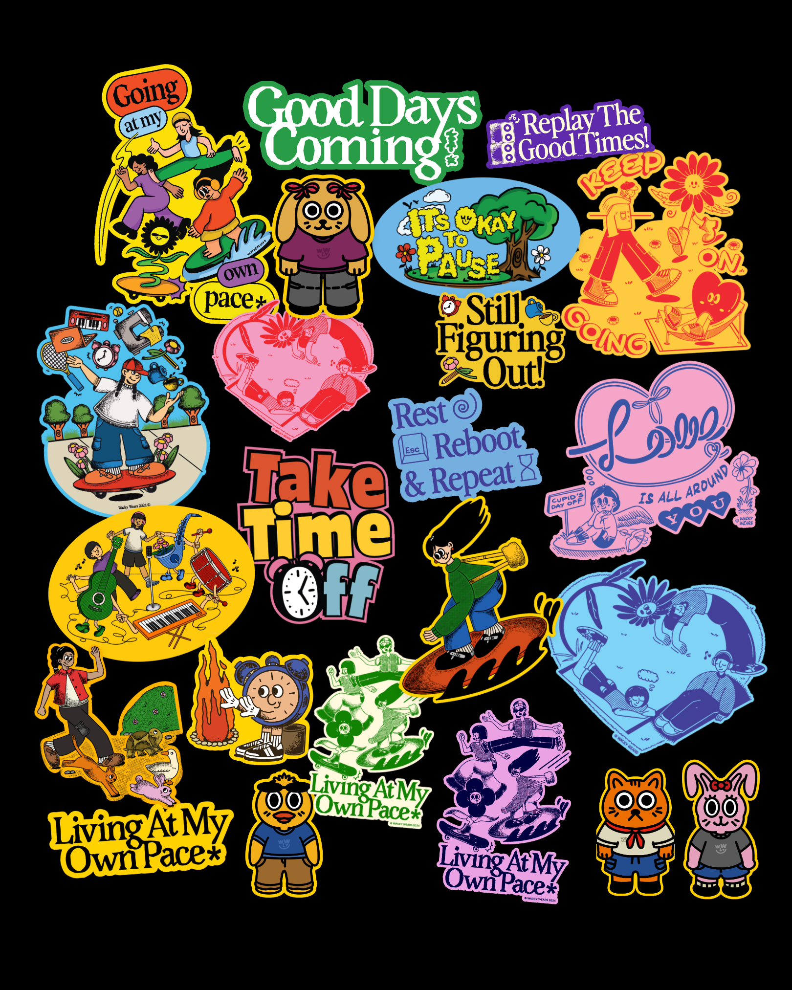 Die Cut Stickers (Assorted Designs) – Wacky Wears