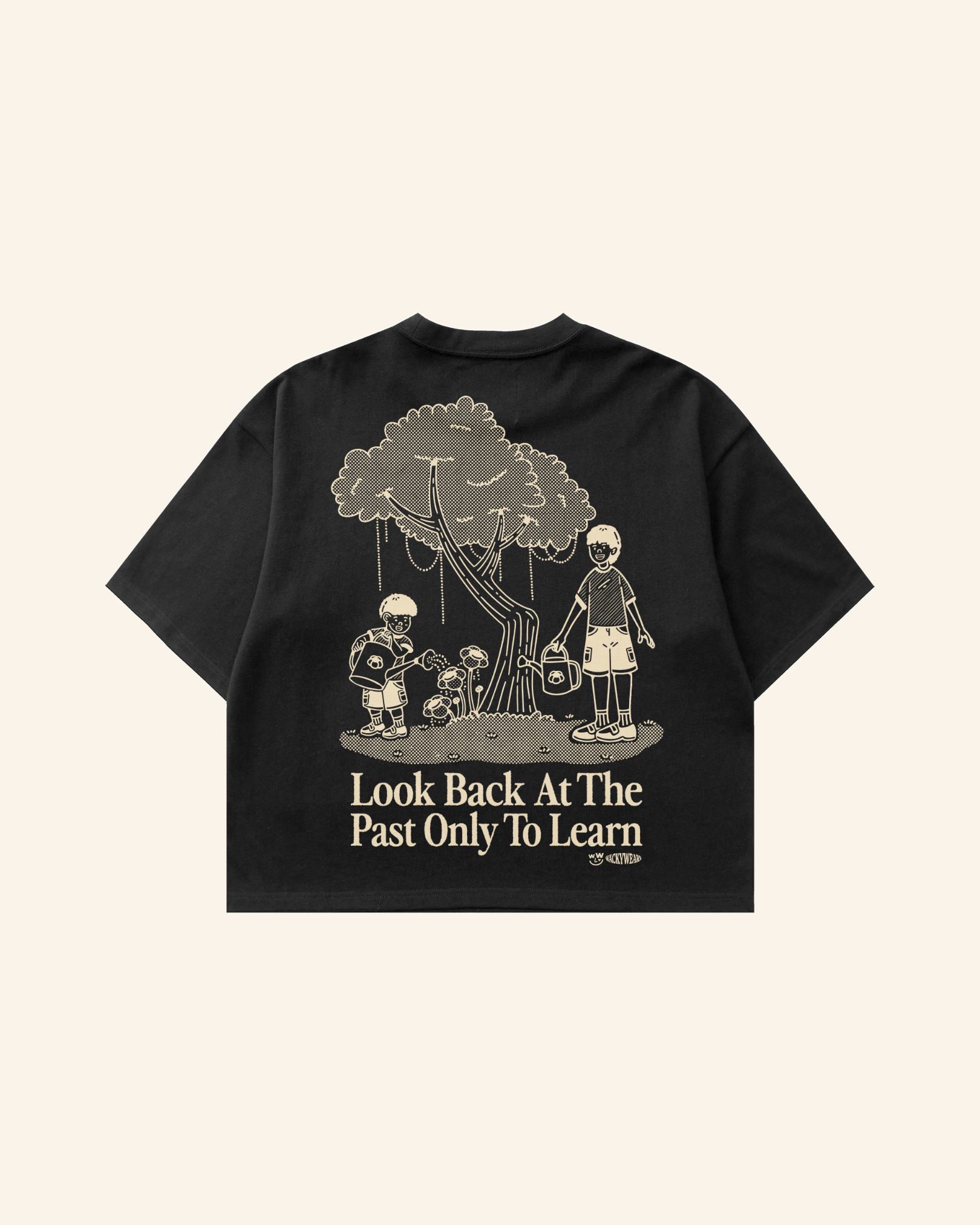 Look Back To Learn Boxy Crop Tee - Dark Ash – Wacky Wears